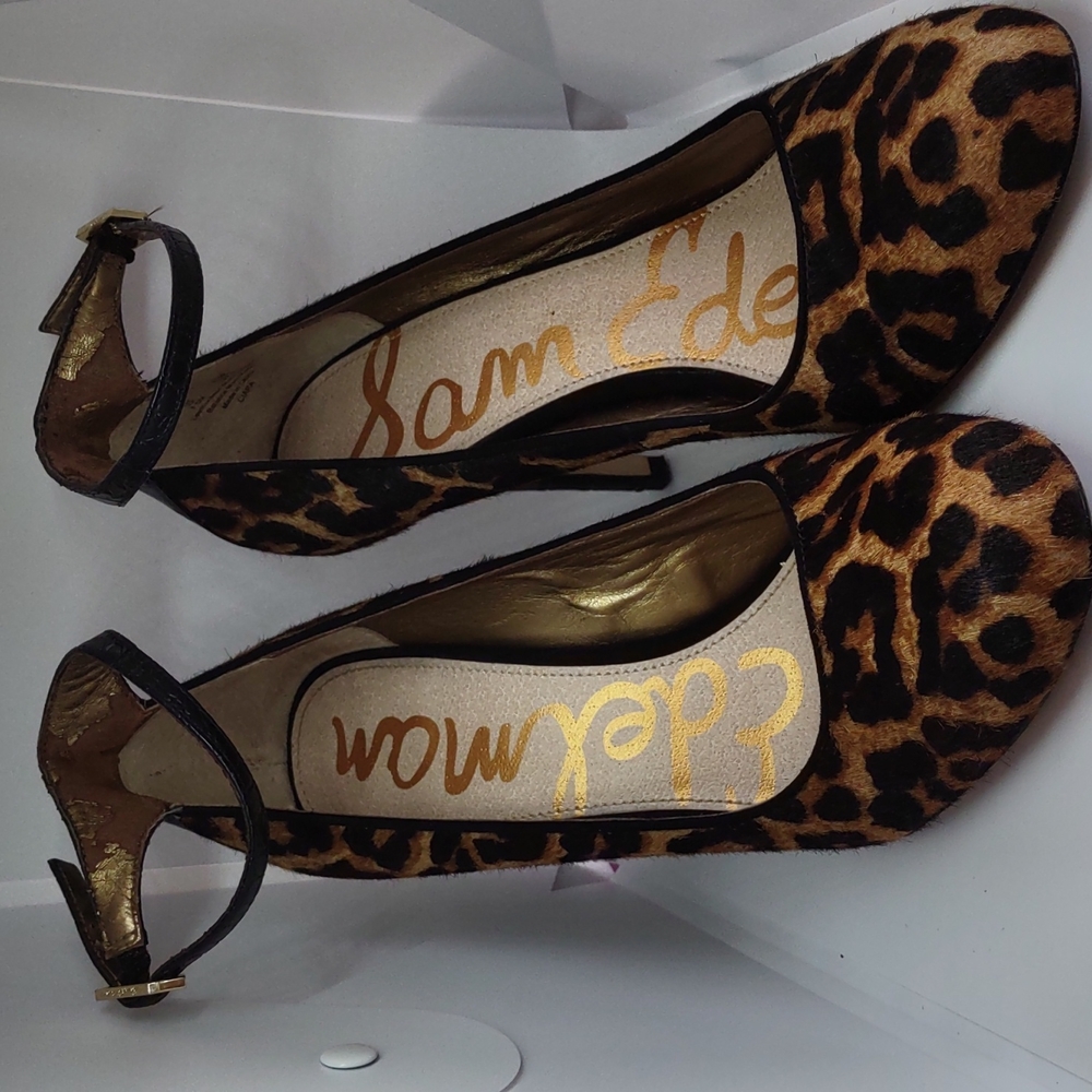 Sam Edelman Leopard Print Pony Hair Pumps. - Gem